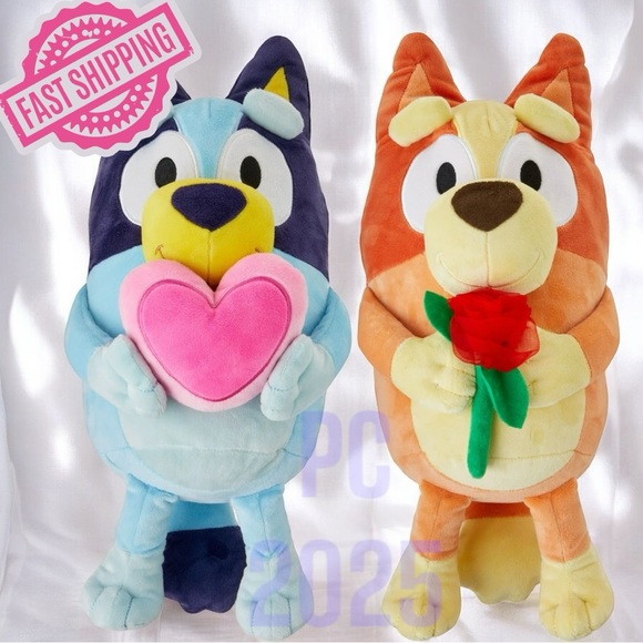 Bluey | Toys | Bluey And Bingo 8 Valentines Large Plushies Set 225 Nwt ...